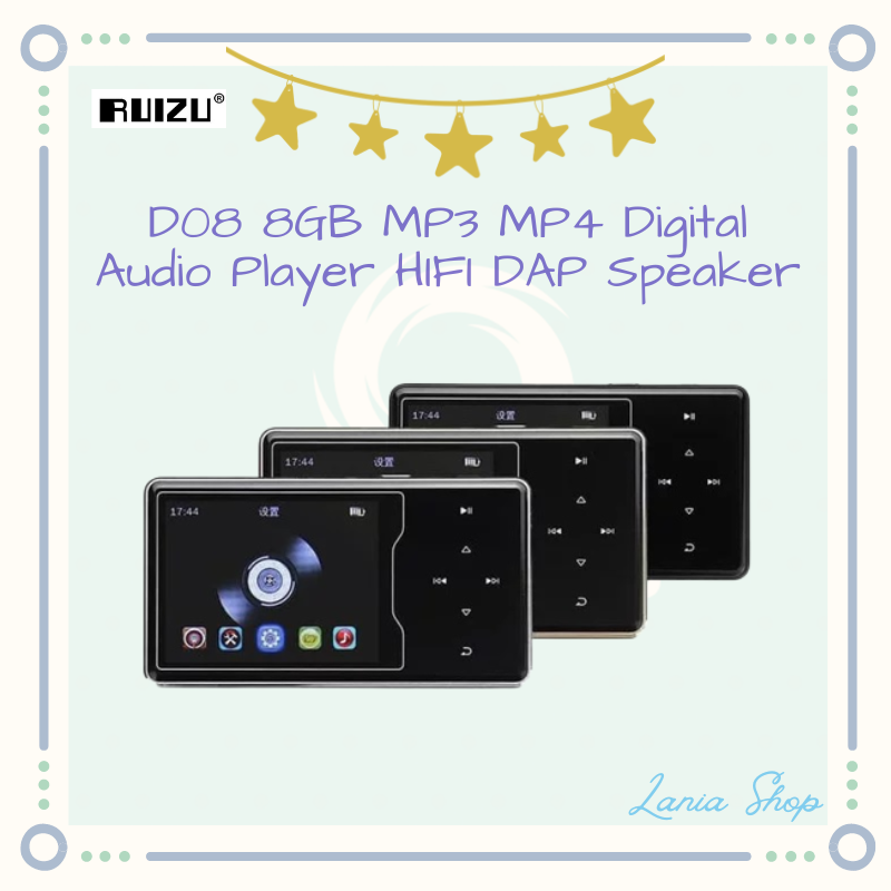 Jual RUIZU D08 8GB MP3 MP4 Digital Audio Player HIFI DAP Speaker