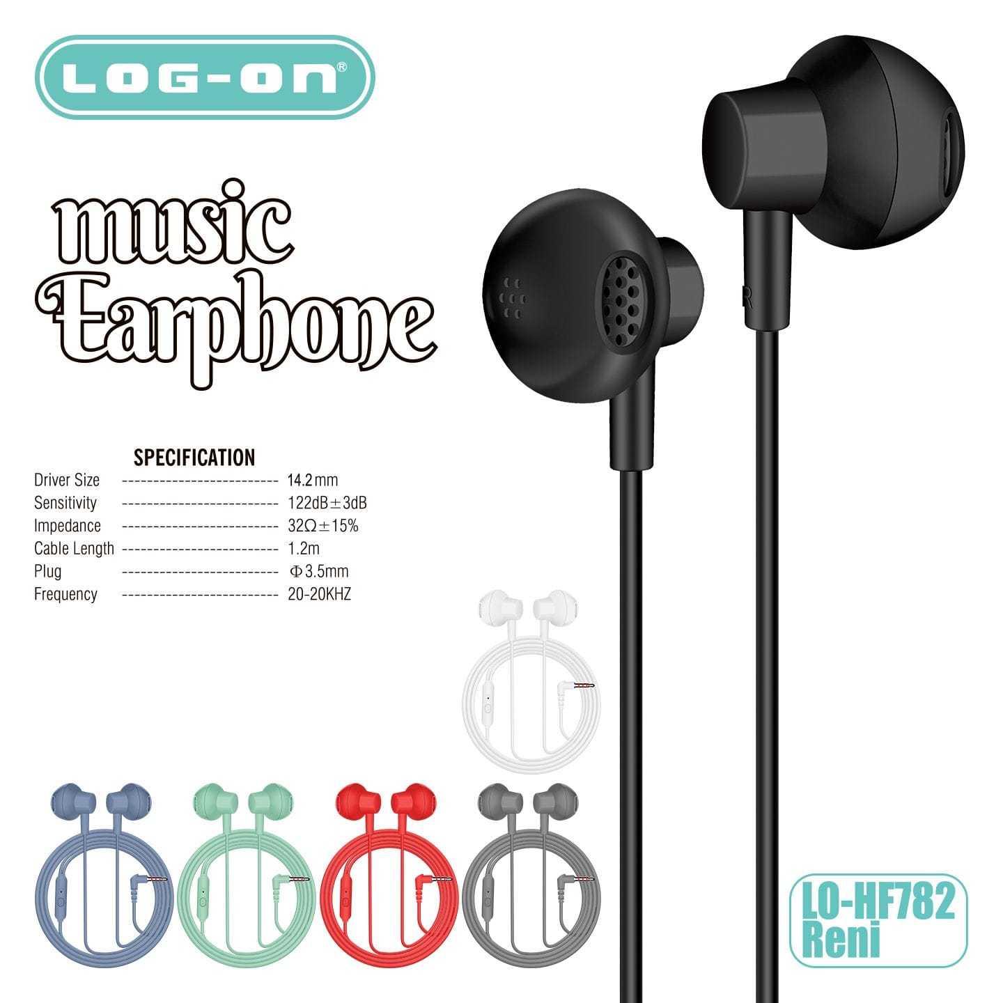 Jual LOG ON HEADSET LO-HF782 RENI WIRED MUSIC EARPHONE | Jakmall.com