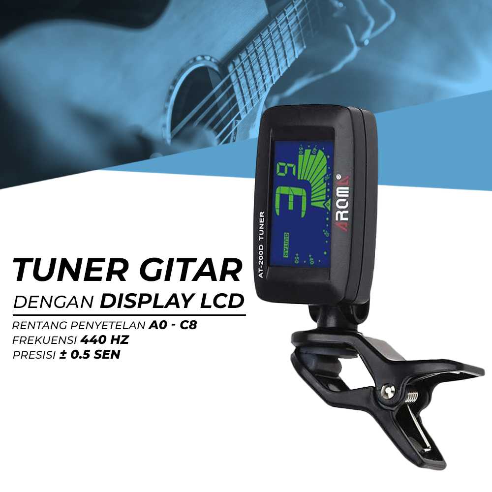 Jual AROMA Tuner Gitar Sound Tuning Sensor with LCD Display