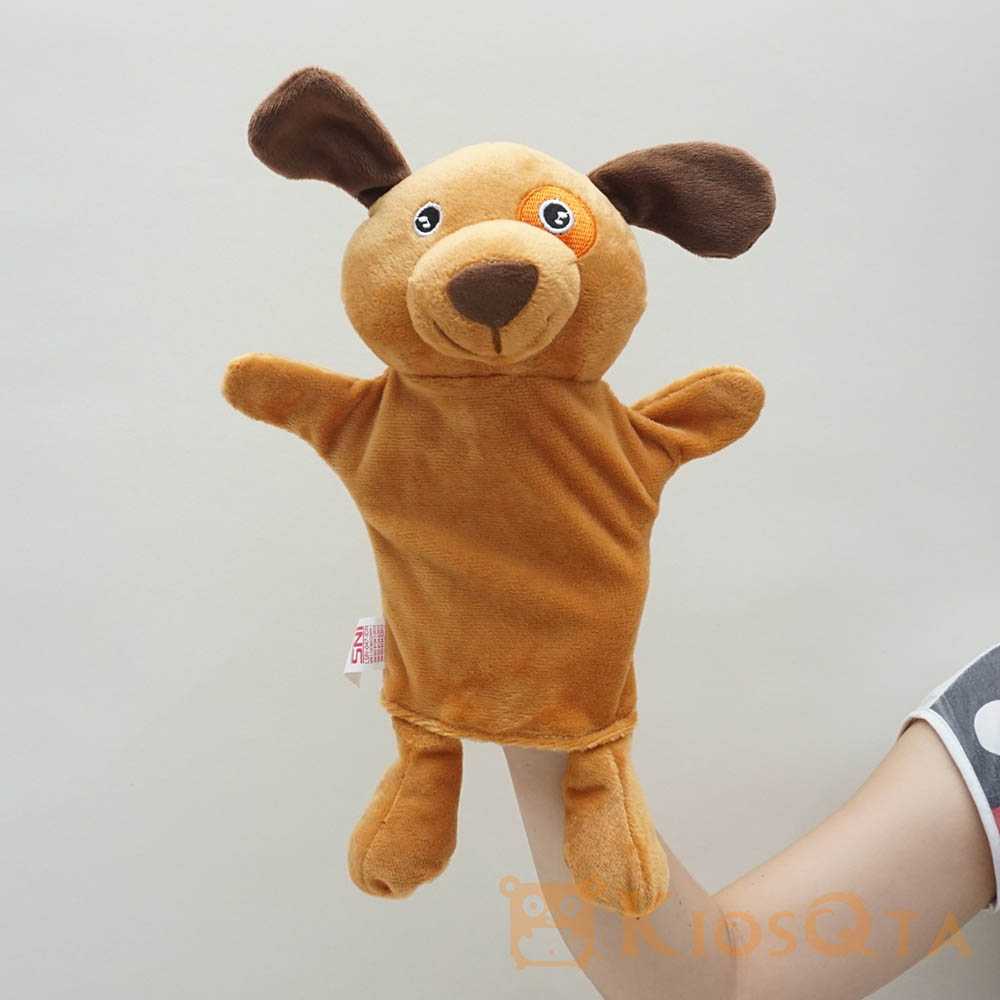 Jual Boneka tangan hand puppet anjing coklat kaki tangan JAN