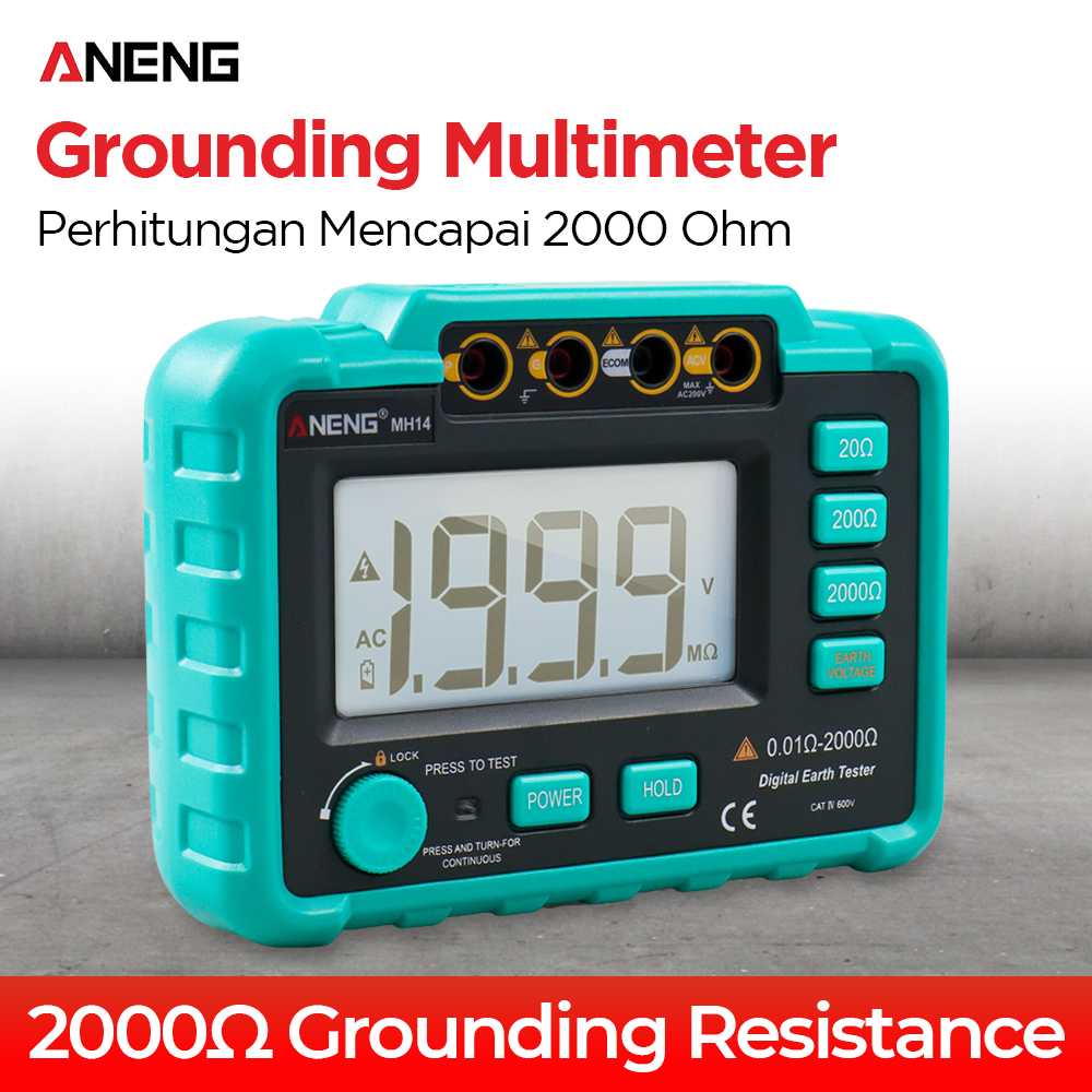 Jual ANENG Digital Earth Tester Grounding Multimeter - MH14