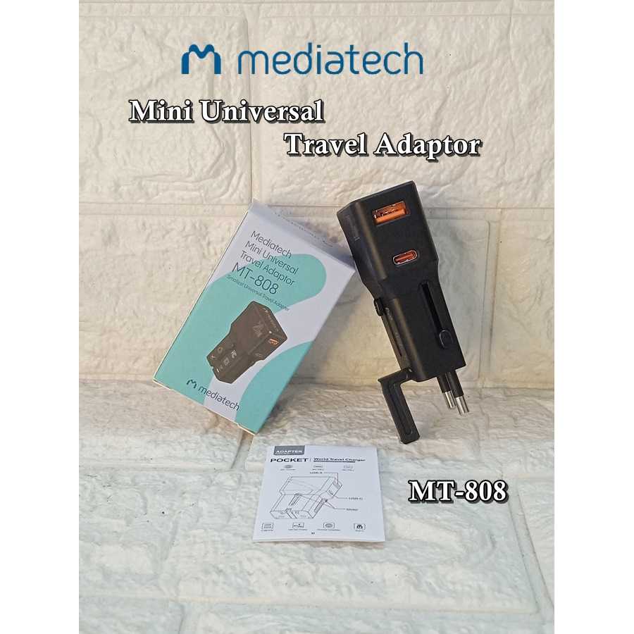 Jual Mediatech Mini Universal Travel Adaptor MT-808 / Pocket