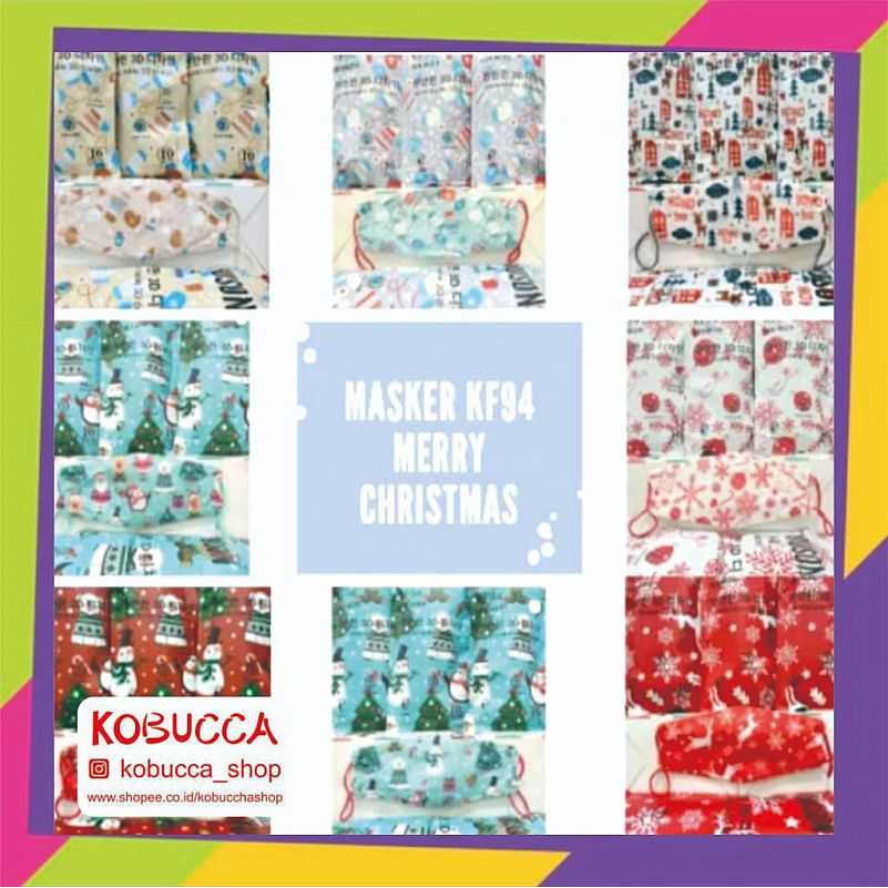 Jual Masker Motif Natal Santa KF94 Mouson 4 Ply Christmas