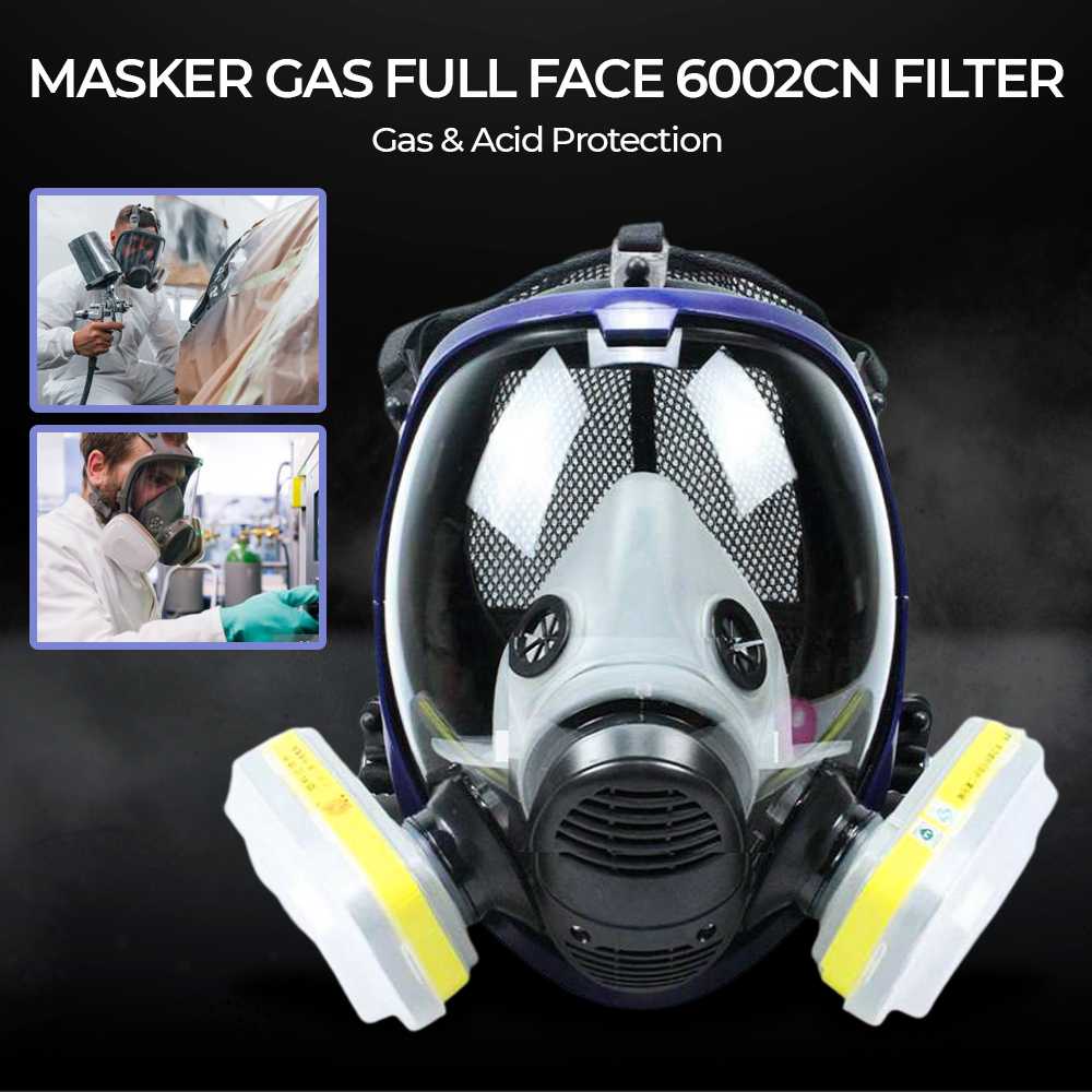 Jual Masker Gas Respirator Full Face Mask Industrial Use 6002CN