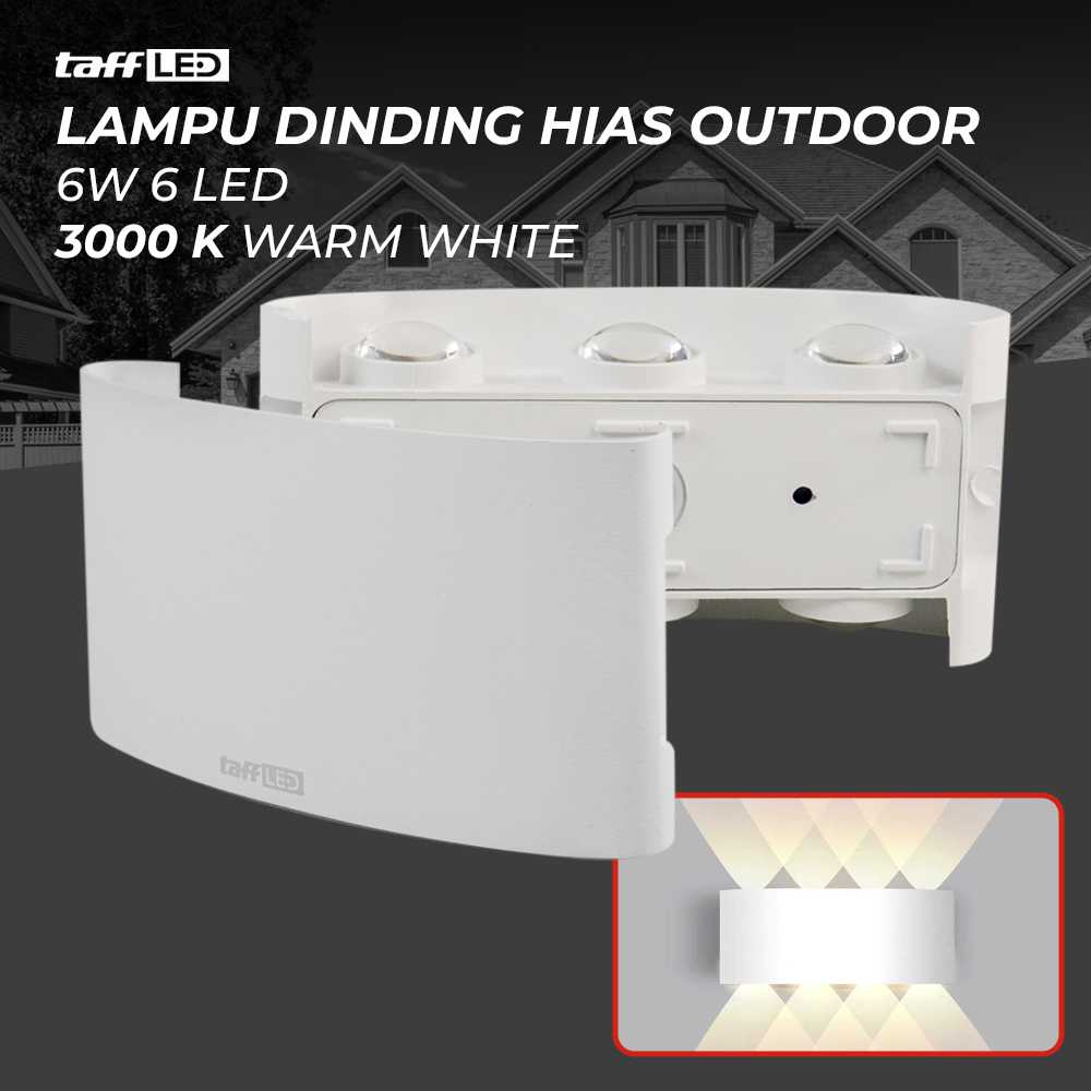 Jual TaffLED Lampu Dinding Hias Outdoor Aluminium 6W 6 LED Warm