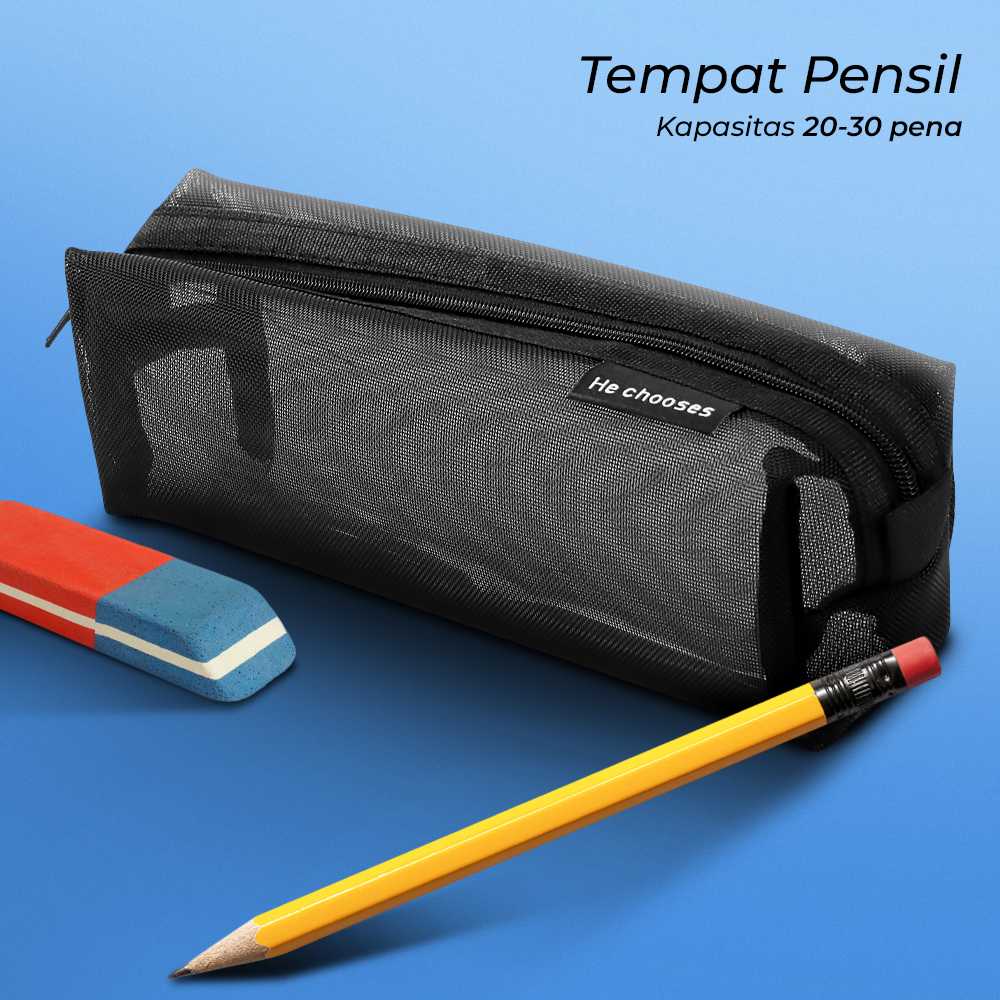 Jual He Chooses Tempat Pensil Jaring Simple Stationery Mesh