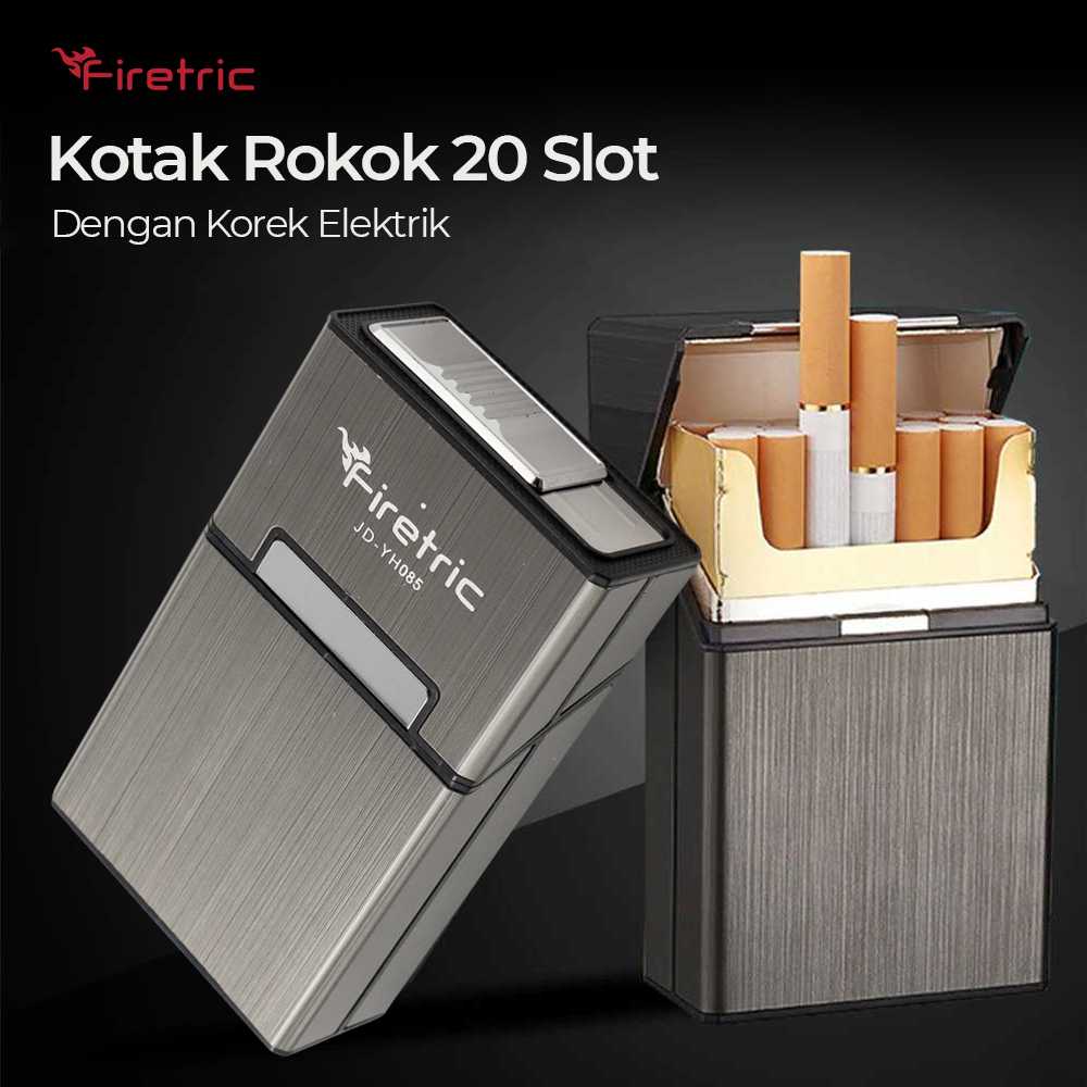 Jual Firetric FOCUS Kotak Rokok 20 Slot dengan Korek Elektrik