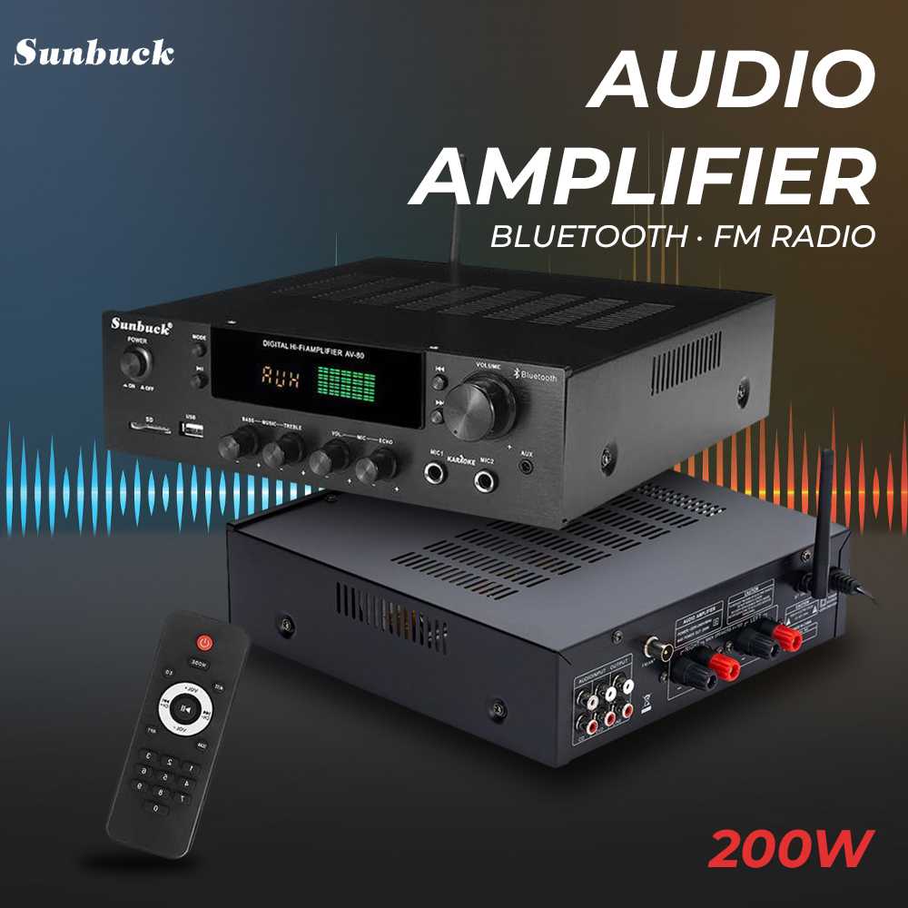 Jual Sunbuck Audio Amplifier Bluetooth EQ Karaoke FM Radio 200W