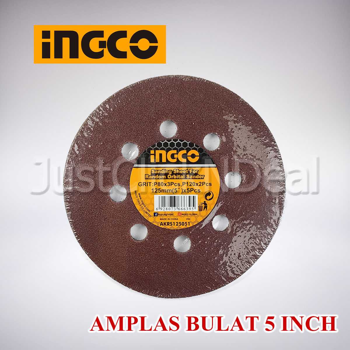 Jual Ingco Amplas Bulat 5 6 Inch P80 P120 Sanding Sheet Orbital