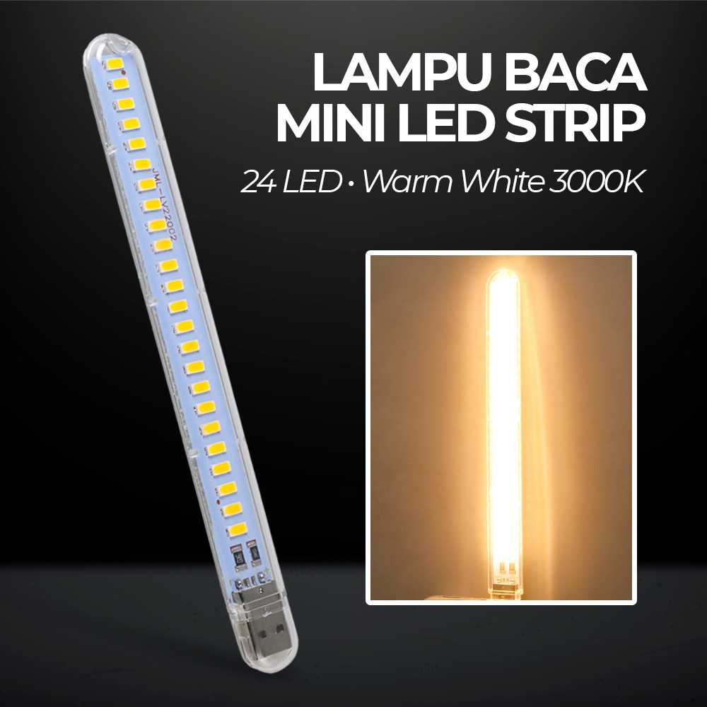 Jual ZHMZH Lampu Baca Mini LED Strip Portable Warm White USB 12W