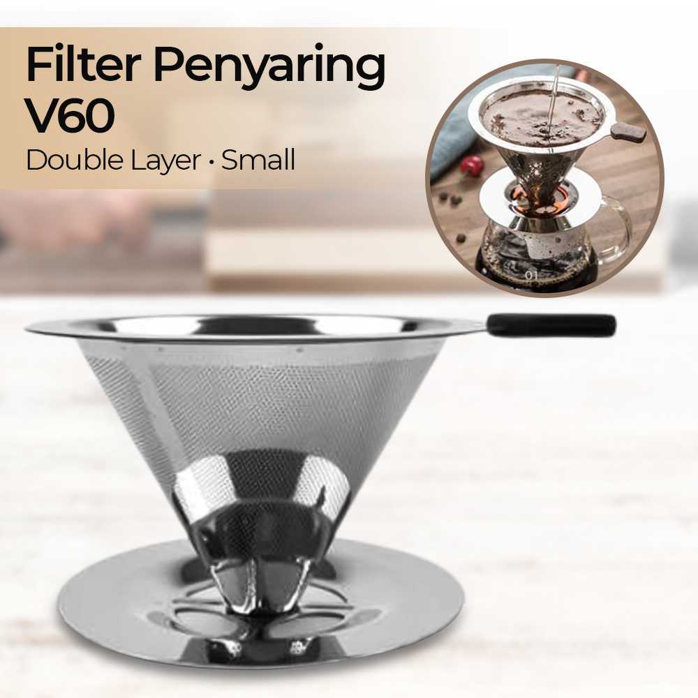 Jual Ueinsang Saringan Kopi Stainless Steel Filter V60 Double