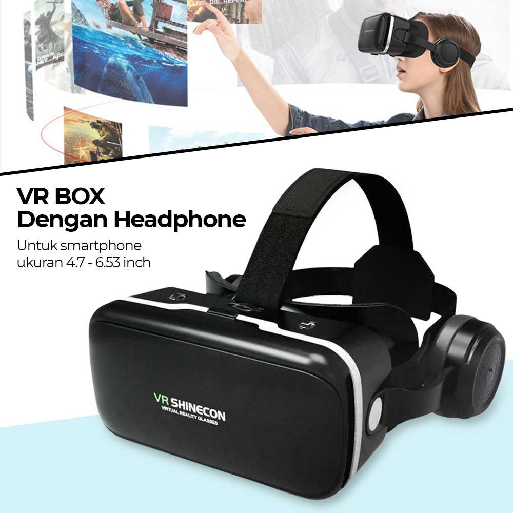 Jual Shinecon 6.0 VR Box Virtual Reality Glasses dengan Headphone