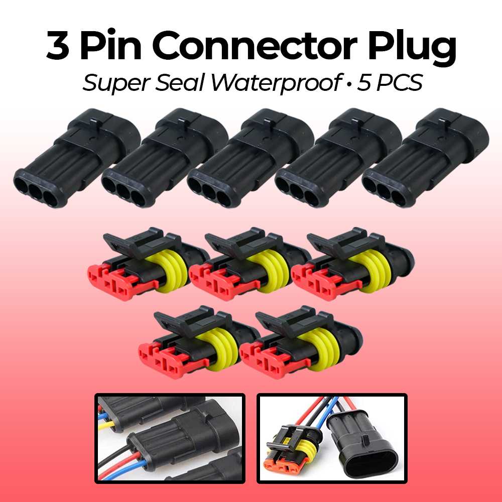 Jual ELECAPITAL 3 Pin Super Seal Waterproof Wire Connector Plug