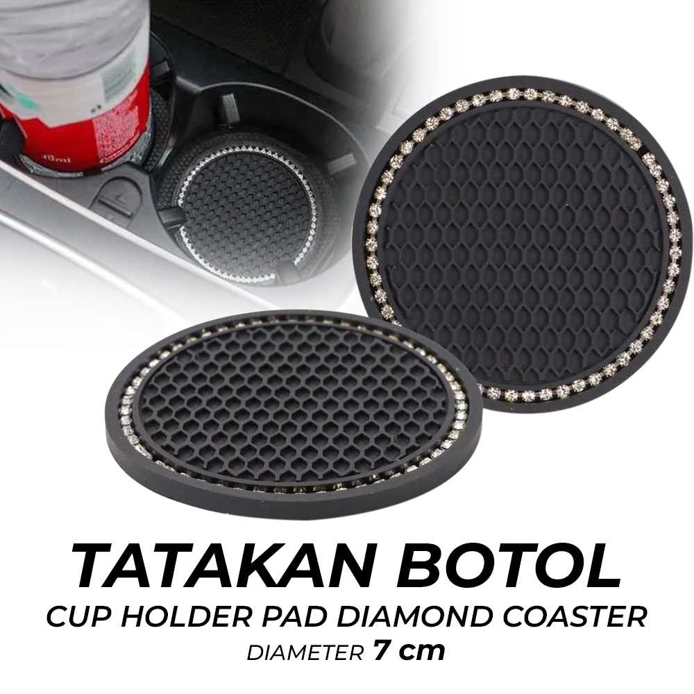 Jual PQY Tatakan Botol Dekorasi Mobil Cup Holder Pad Diamond