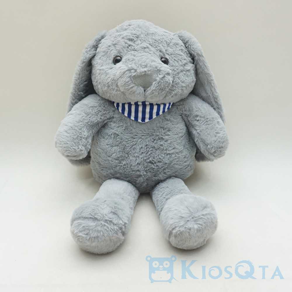 Jual boneka kelinci rabbit telinga panjang duduk abu abu pakai