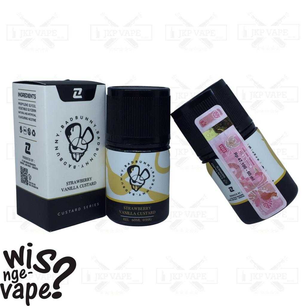 Jual Bad Bunny Strawberry Vanilla Custard 60ml - Liquid BadBunny