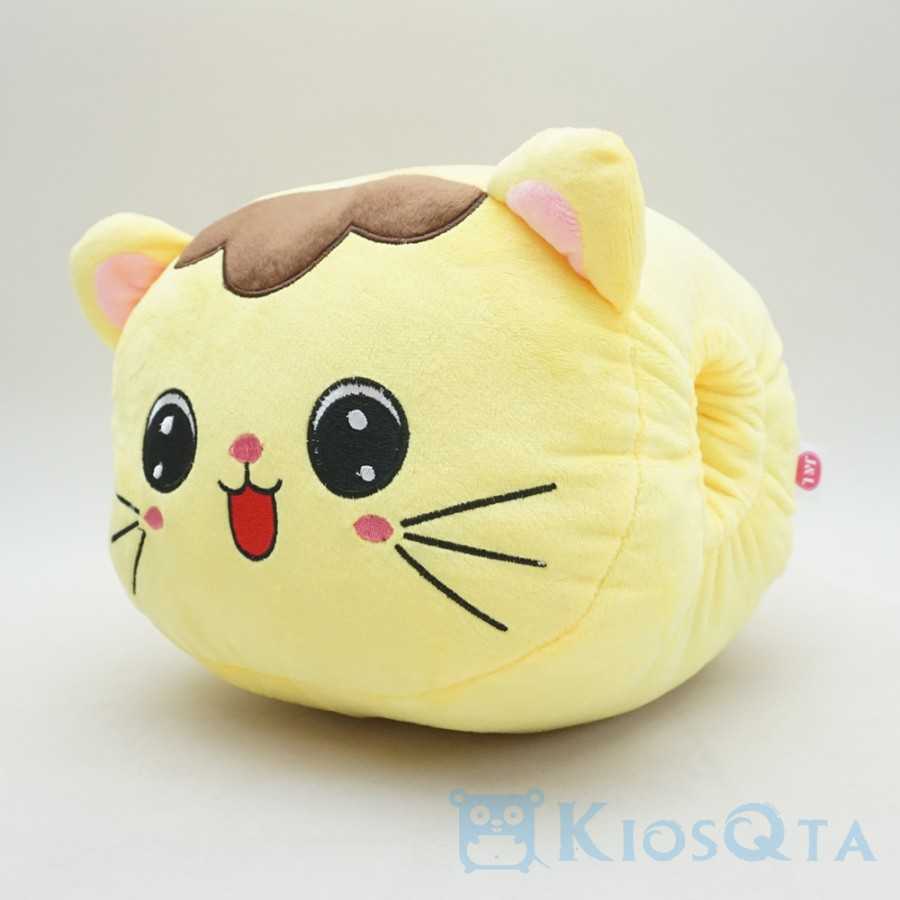 Jual bantal kucing kuning peluk handcover yellow cat bisa masuk