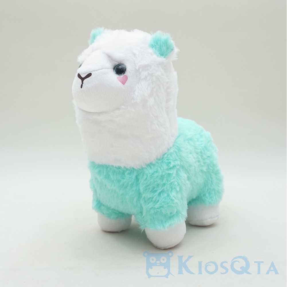 Jual boneka llama ilama alpaca putih hijau tosca gendut small