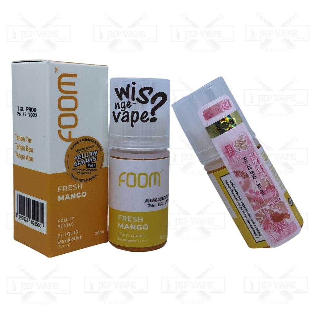 Jual Foom Fresh Mango 30ml - Yellow Sparks V1 Saltnic Liquid