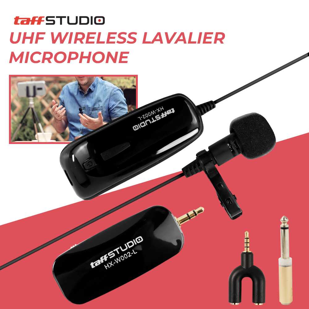 Jual TaffSTUDIO UHF Wireless Lavalier Microphone Podcast | Jakmall.com