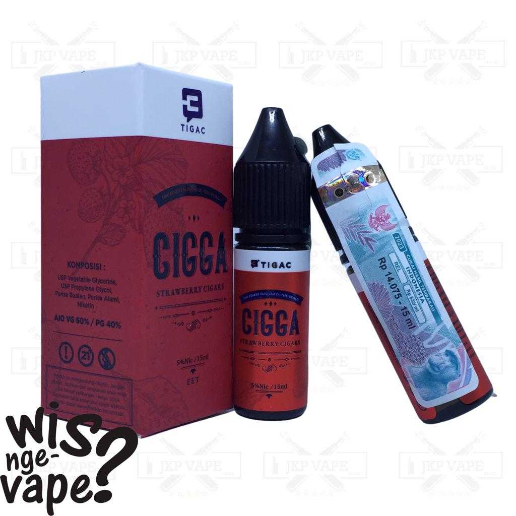 Jual Cigga Strawberry Cigars 15ml - By Tigac Liquid Vape Freebase