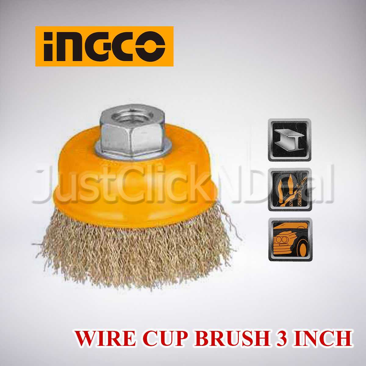 Jual Ingco Sikat Mangkok Kawat Bulat 3 Inch Crimped Twisted Wire