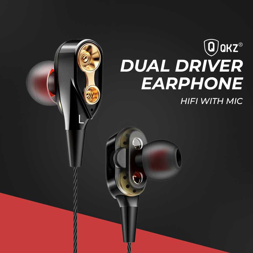 Jual QKZ Dual Driver Earphone HiFi Dengan Mic - QKZ-CK8 | Jakmall.com