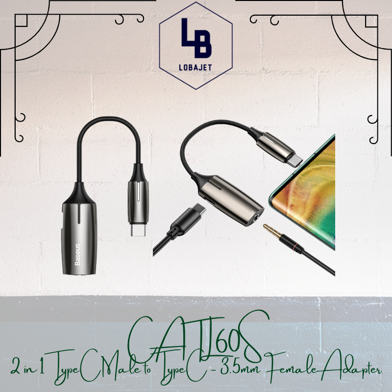 Jual BASEUS 2 in 1 Type C Male to Type C - 3.5mm Female Adapter