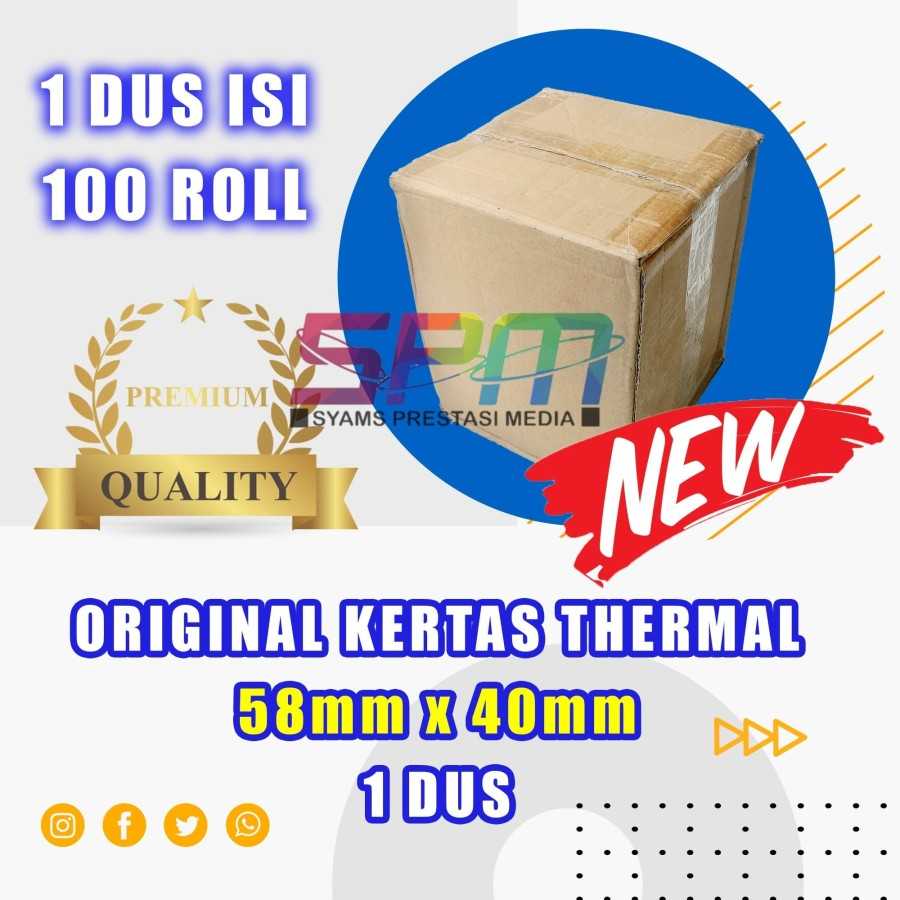 Jual Kertas thermal paper roll / Kertas Termal 58 x 40 1 Dus