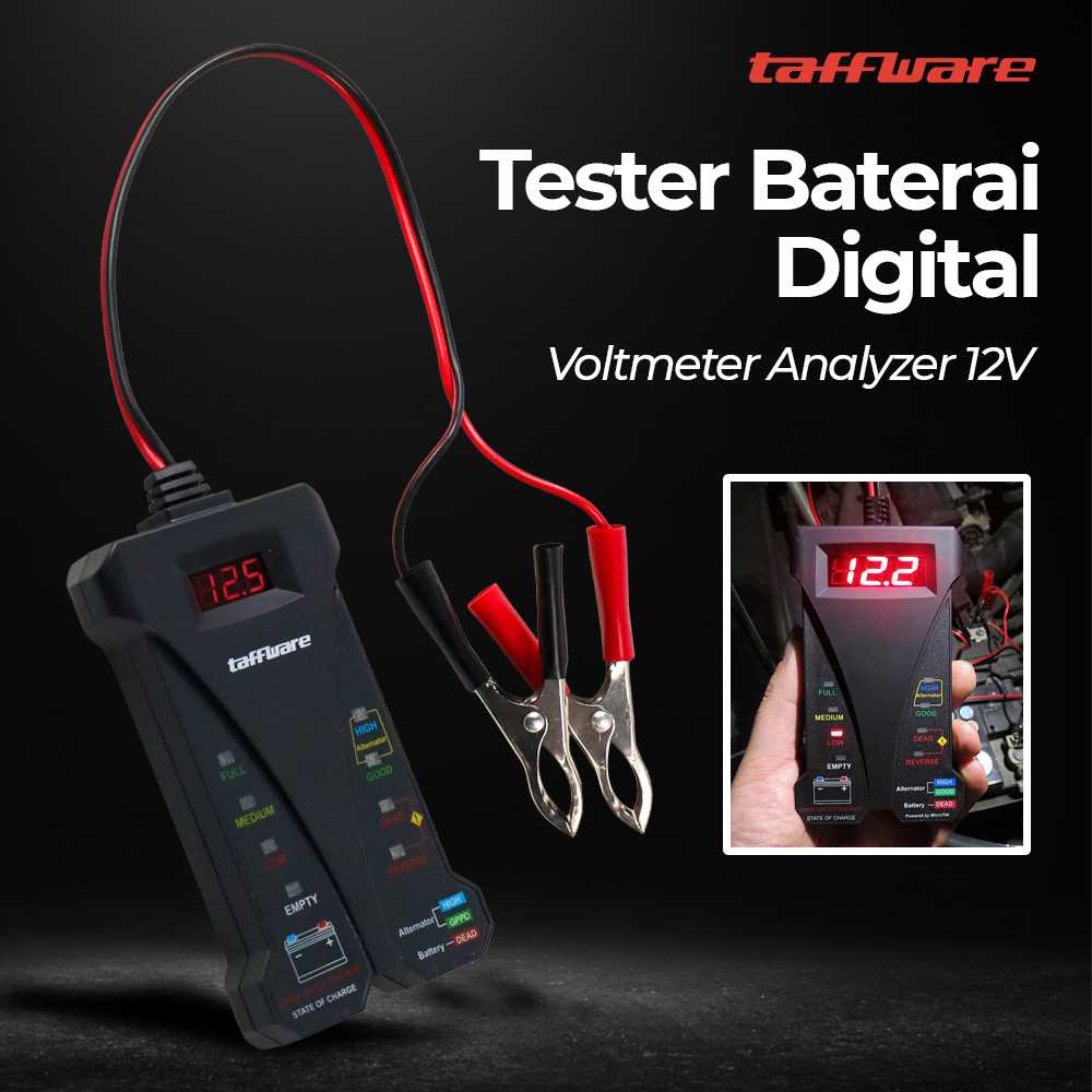 Jual Taffware Tester Baterai Digital Voltmeter Analyzer 12V