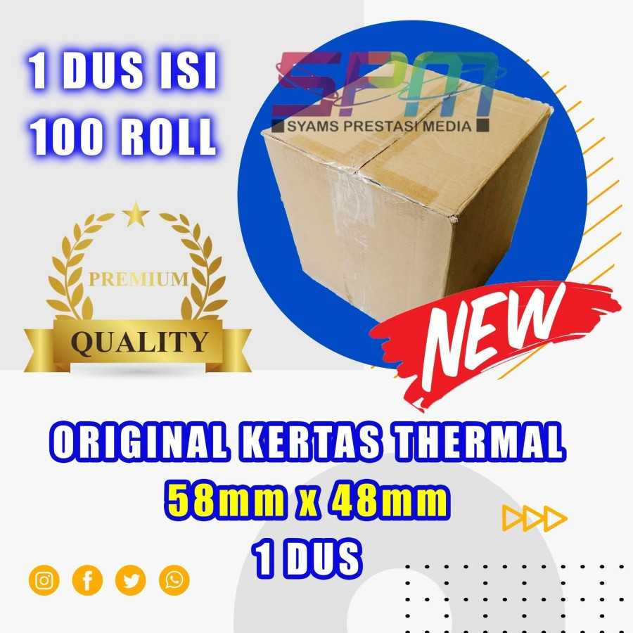 Jual Kertas thermal paper roll / Kertas Termal 58 x 48 1 Dus