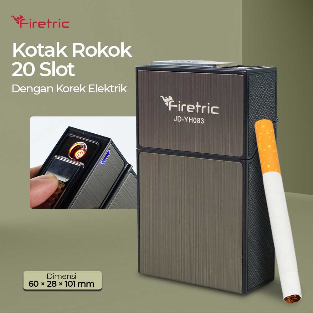 Jual Firetric Kotak Rokok 20 Slot dengan Korek Elektrik | Jakmall.com