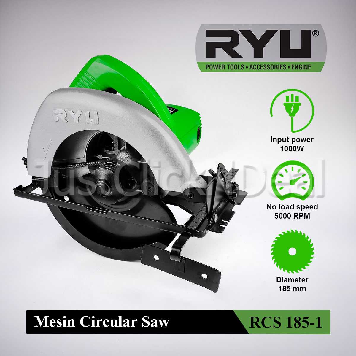 Jual Ryu Mesin Circular Saw 1000 Watt 185 mm Gerinda Gergaji