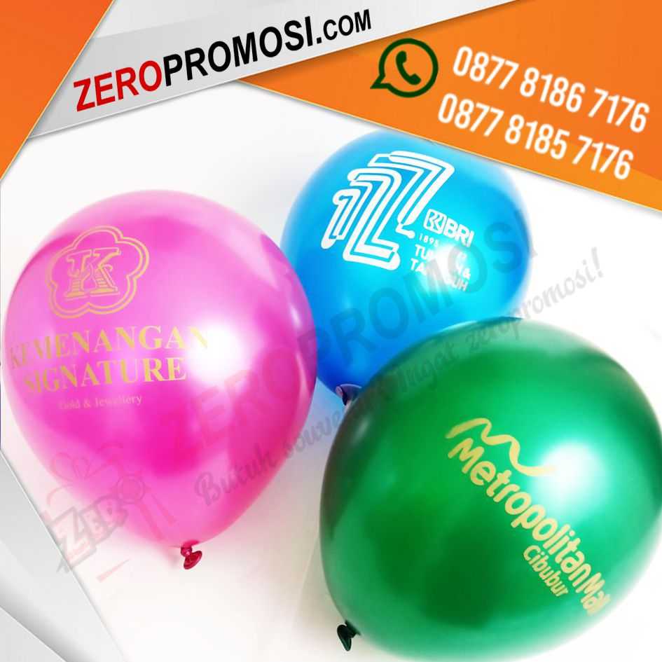 Jual Souvenir Balon Latex Promosi Bulat Standart Custom Logo