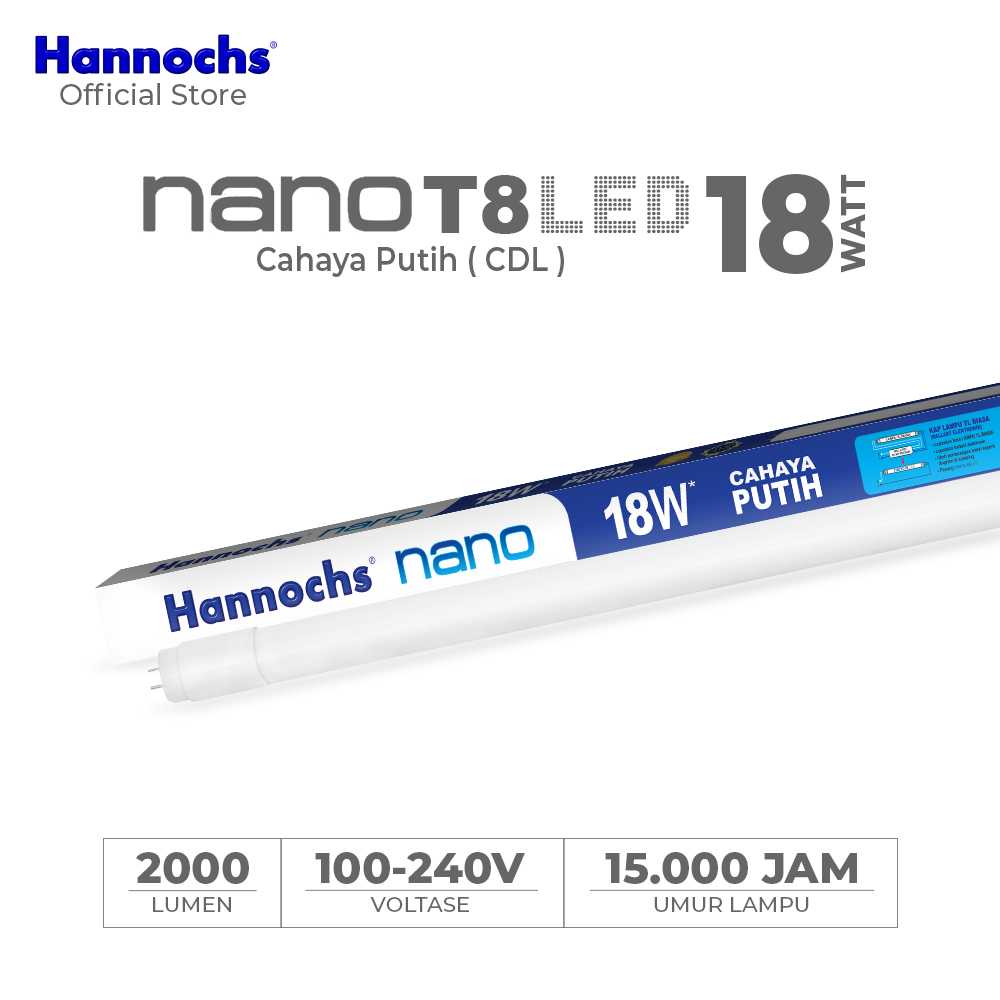 Jual Hannochs Nano T8 LED 18 Watt Cahaya Putih - Lampu Neon