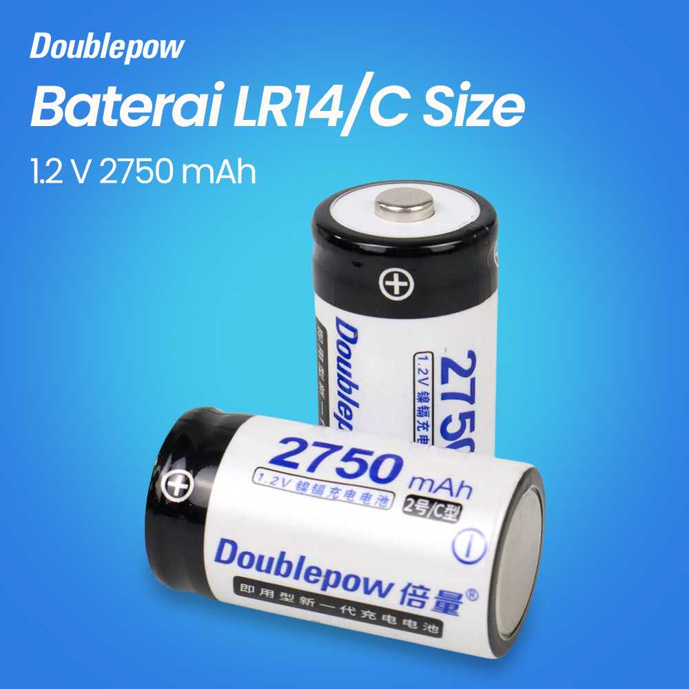 Jual Doublepow Baterai Rechargeable LR14 C Size Ni-CD 1.2V