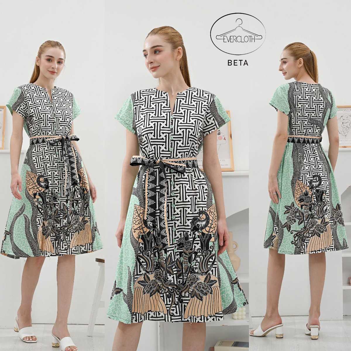 Jual Beta Dress Wanita Batik Couple Modern Dress Batik Modern