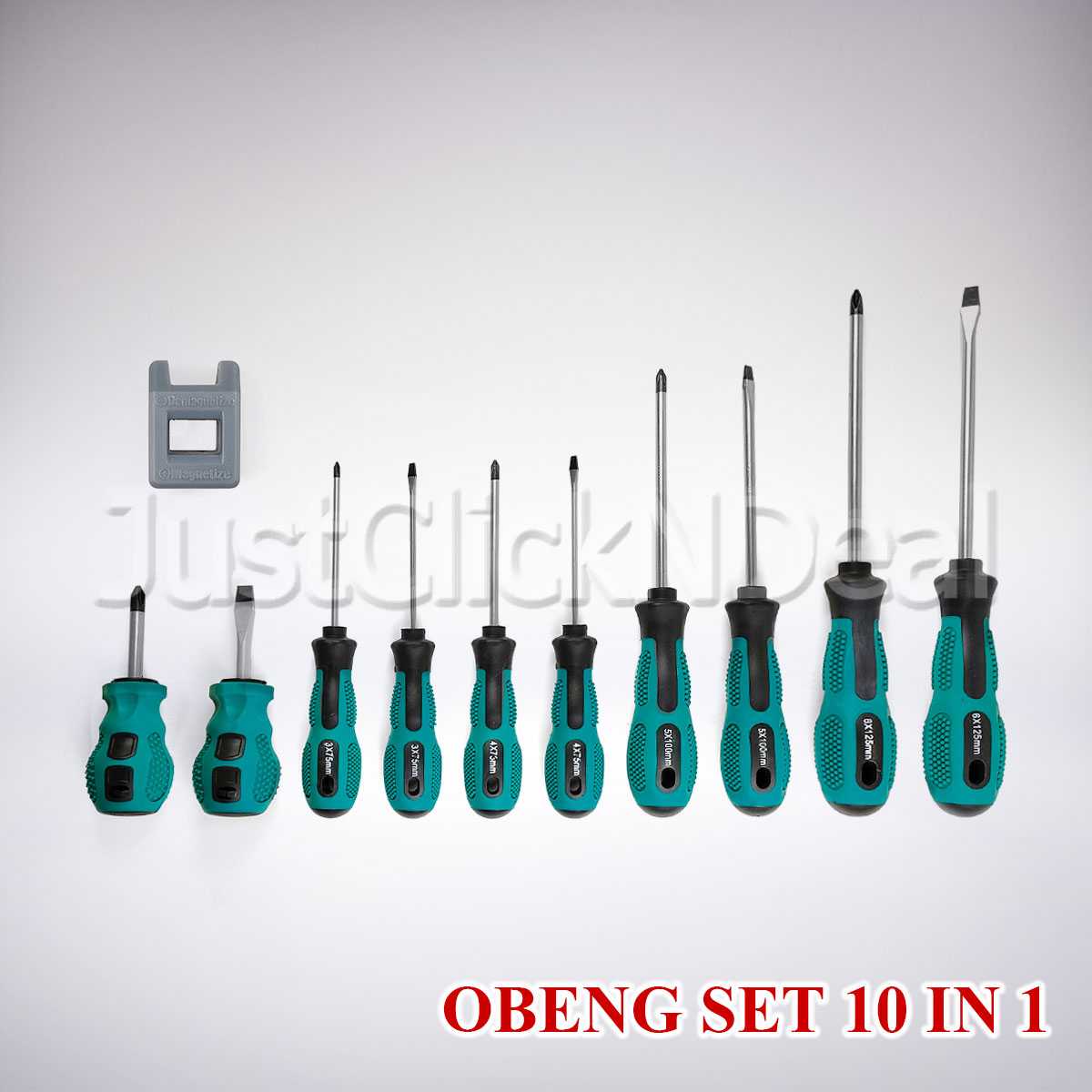 Jual Obeng Set 2029 10 IN 1 Plus Minus Magnet Gagang Karet