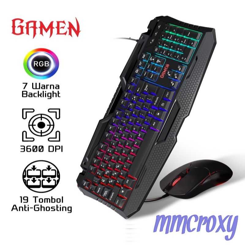 Jual Gamen Station II Keyboard&Mouse Combo Gaming LED Backlit