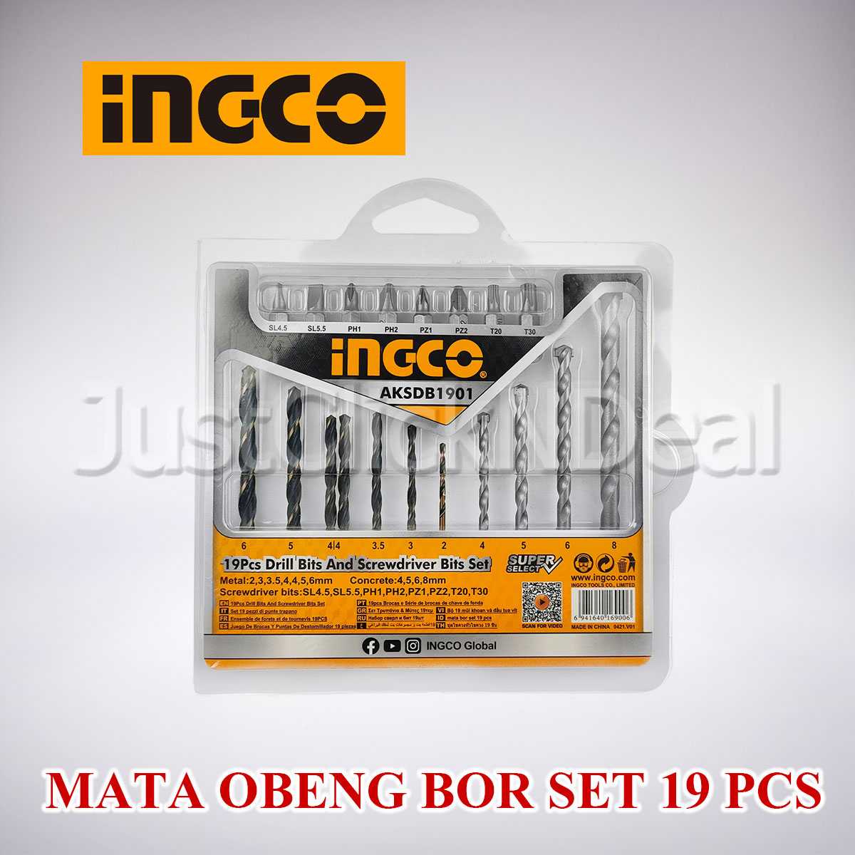Jual Ingco Mata Obeng Bor Besi dan Beton Set 19 pcs Screwdriver