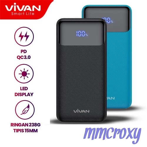 Jual Vivan VPB-X10 Powerbank 10000mAh LED 20W Two-Way Quick