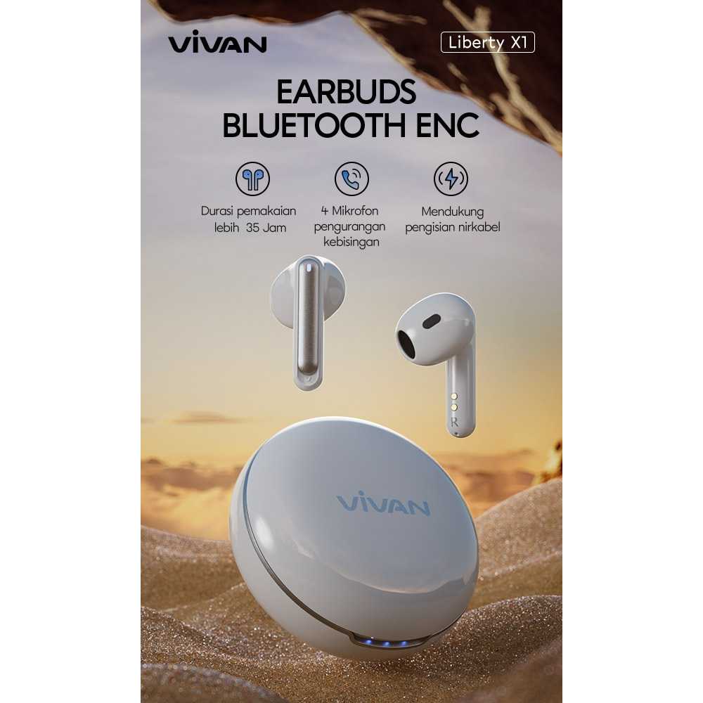 Jual Vivan Liberty X1 ENC Bluetooth Earbuds TWS 4 Microphone