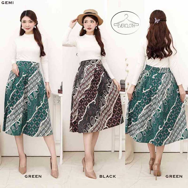 Jual Gemi Rok Batik Wanita Selutut Bawahan Batik Perempuan Rok
