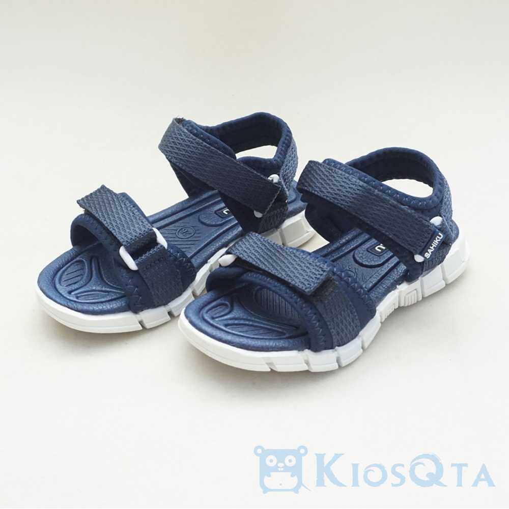 Jual sepatu sandal anak sahiku biru tua navy putih homyped