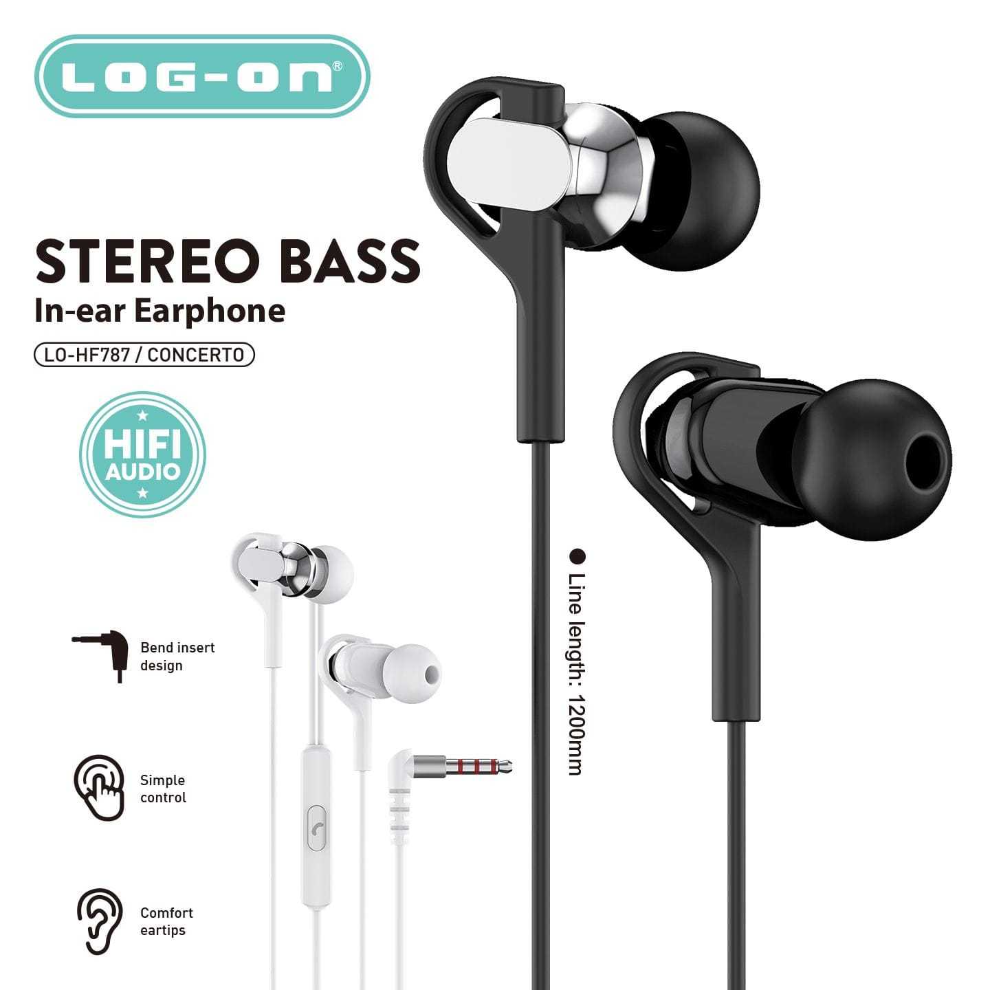 Jual LOG ON HEADSET CONCERTO LO-HF787 HANDSFREE-STEREO BASS HIFI