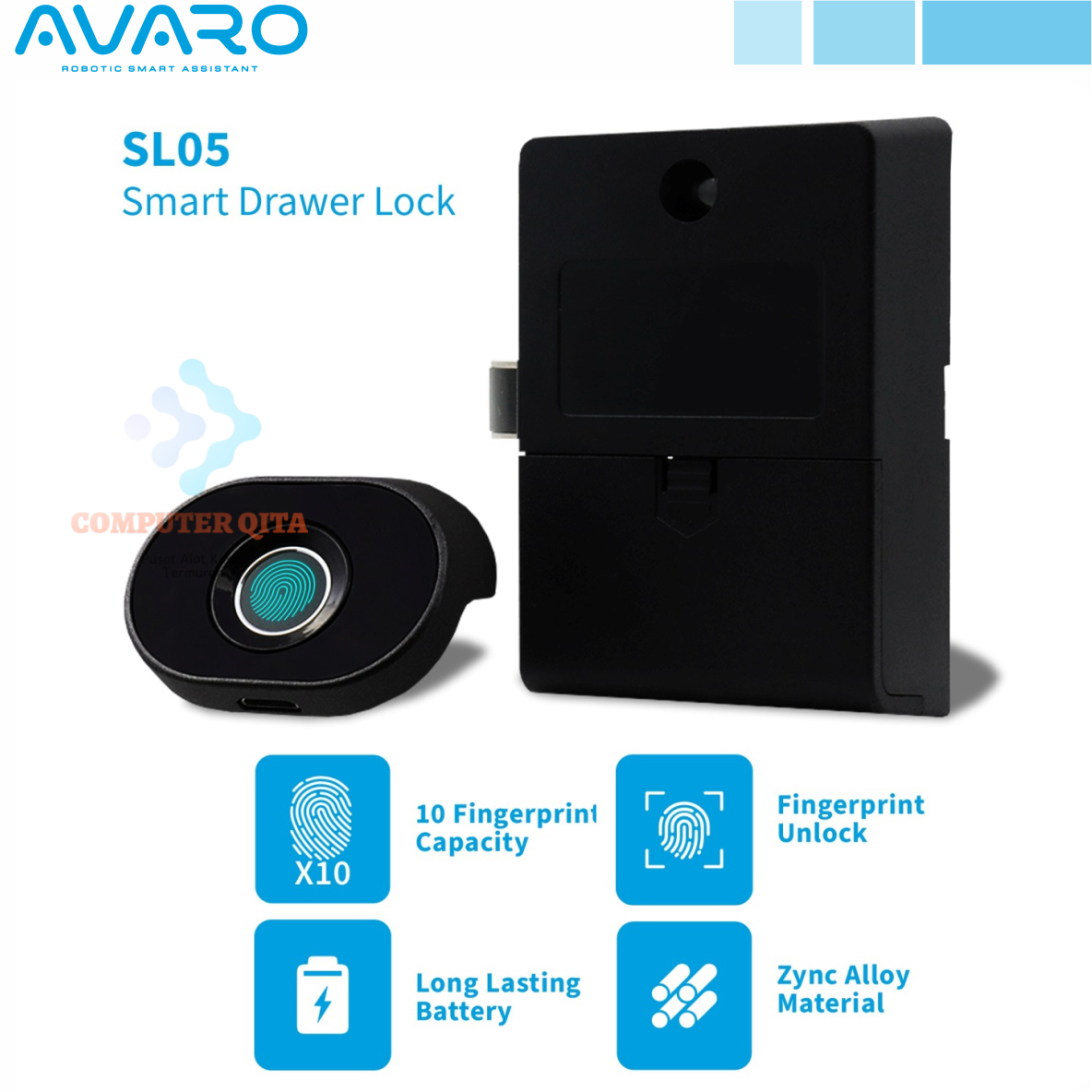 Jual AVARO SMART DRAWER LOCK SL05 PENGUNCI MEJA LACI SIDIK JARI