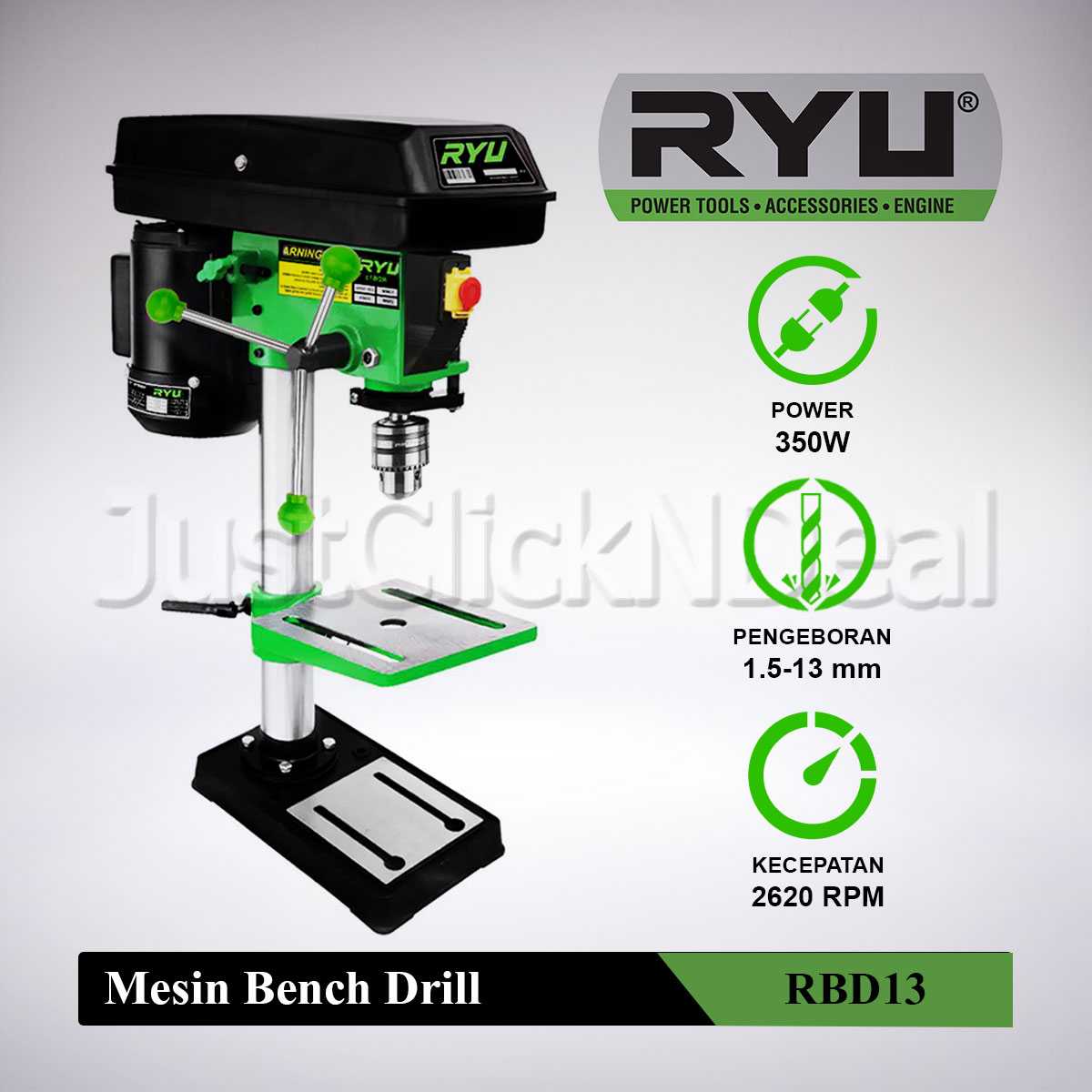 Jual Ryu Mesin Bor Duduk Besi Kayu Bench Drill Press 13 mm