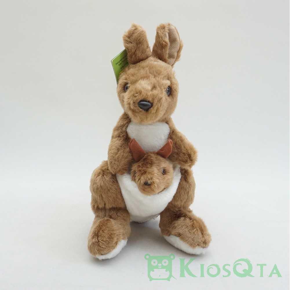 Jual boneka kanguru lucu bawa anak cute kangaroo coklat putih