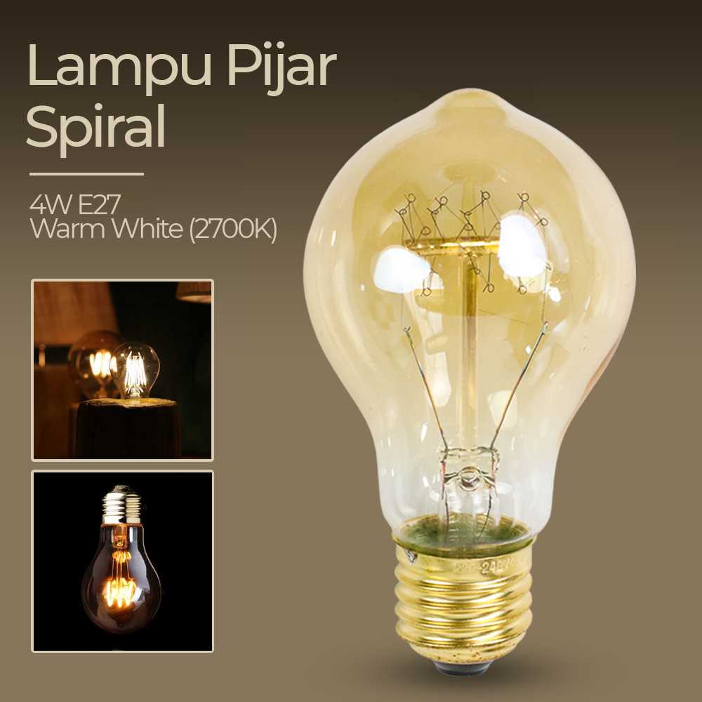 Jual YNL Lampu Pijar Spiral Bohlam Edison 40W E27 - A19 | Jakmall.com