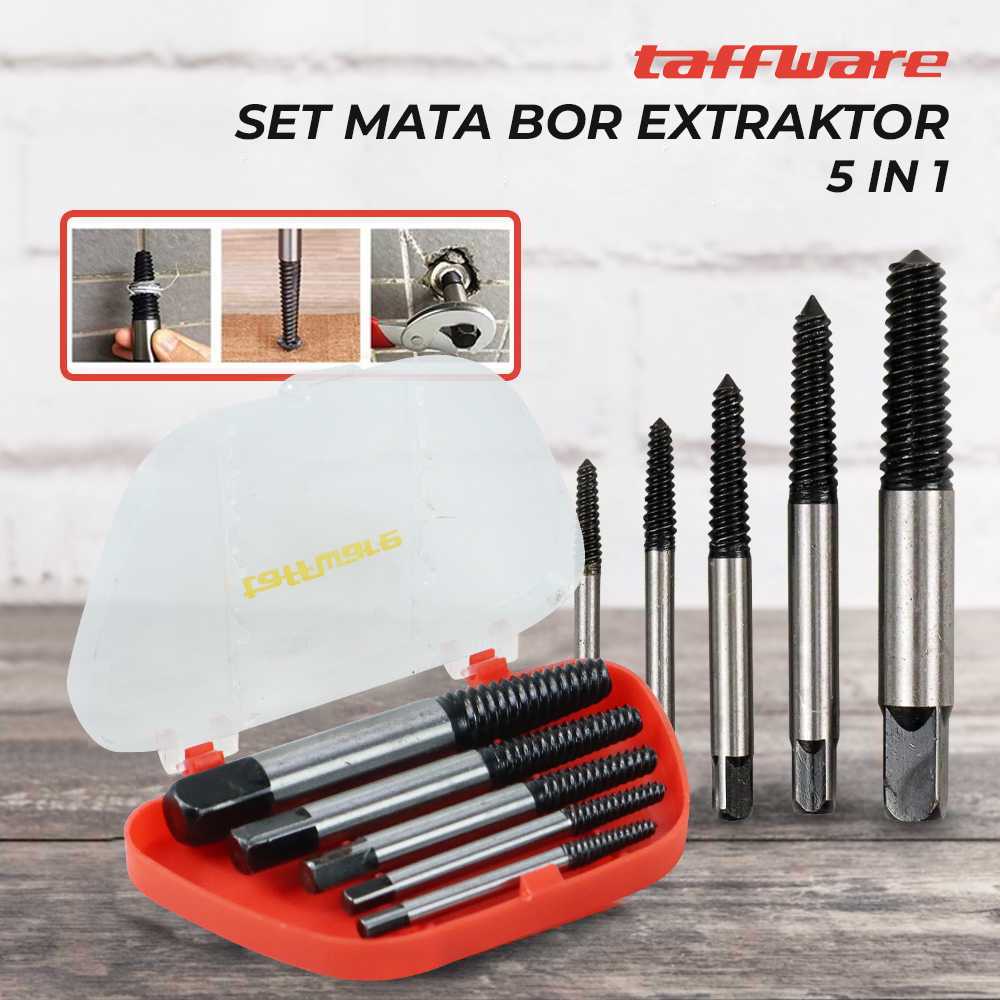 Jual Taffware Set Mata Bor Extractor Broken Screw Remover Kit